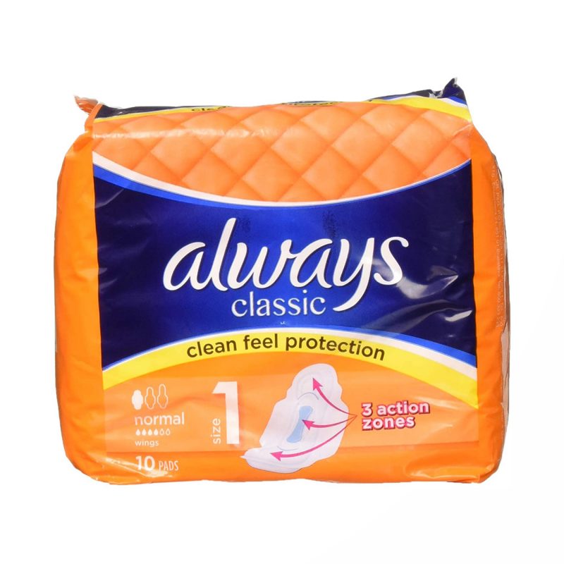 Always Classic Clean Feel Protection 10 Normal Pads,16 Pack/Case ...