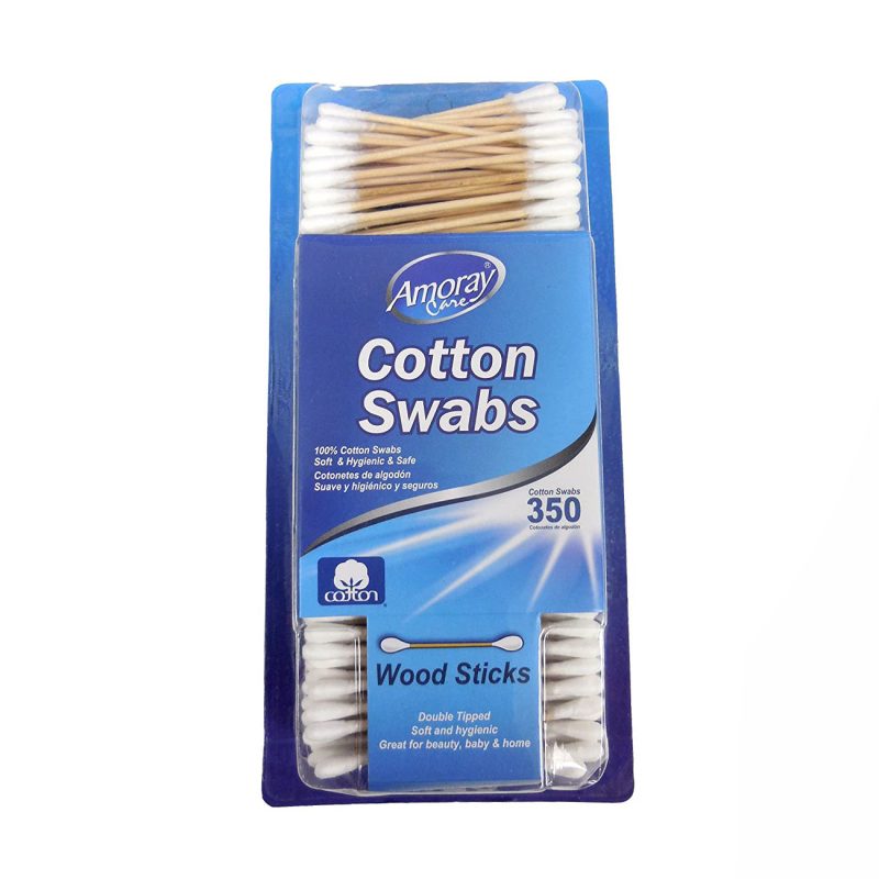 Amoray Wood Stick Cotton Swabs 1 Box 350 Count – Miami Cash and Carry